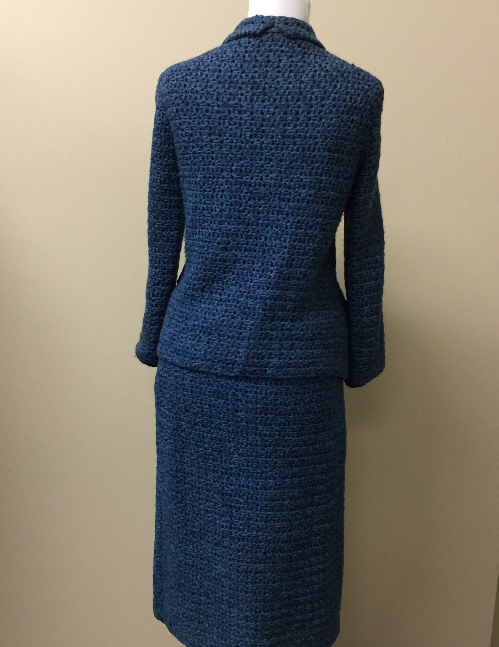 Blue Crochet Suit Christele Ann Murrell Beth Fritz Drake Hotel - Etsy