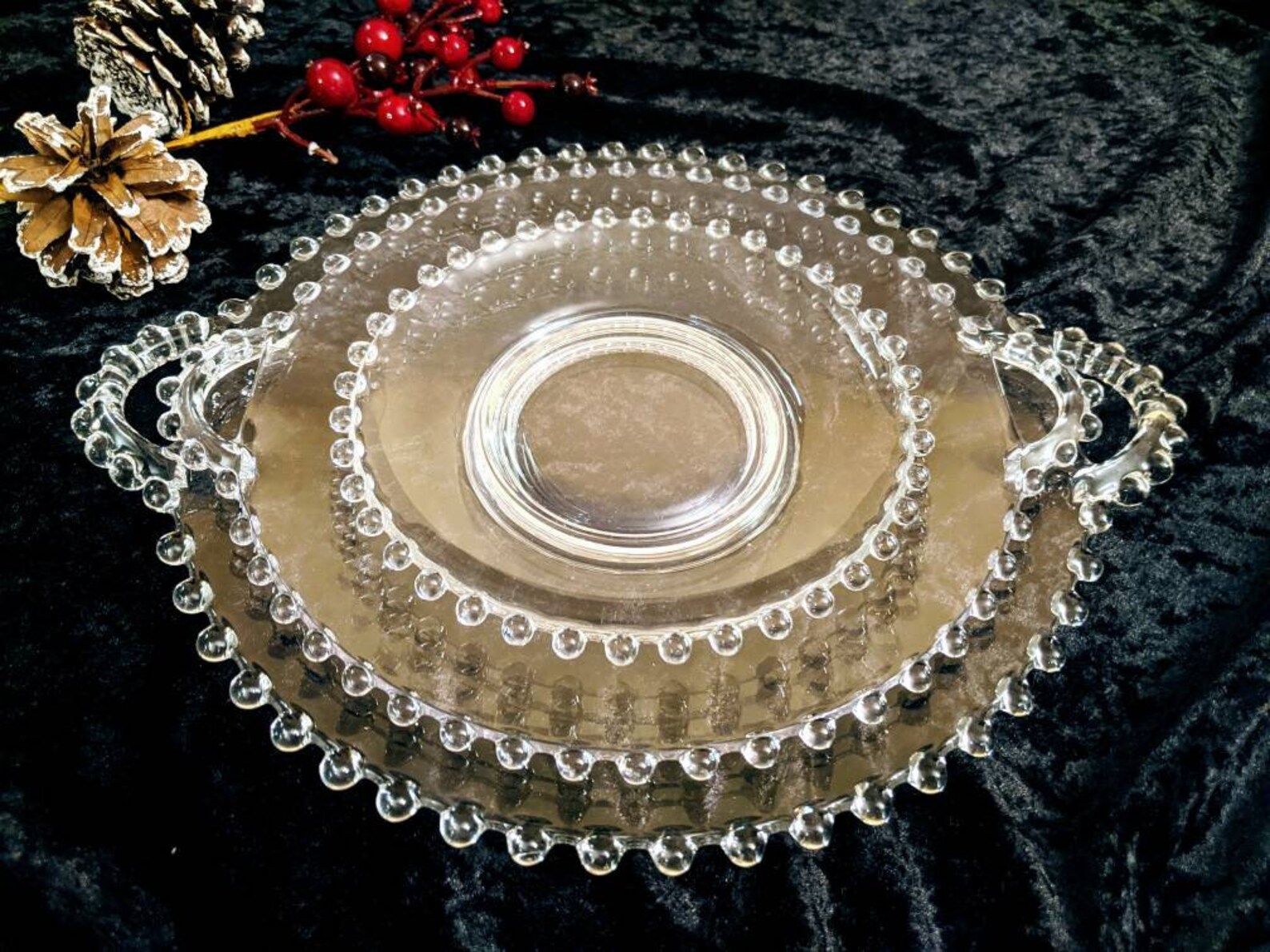 Imperial Candlewick 12" Vintage Double Handle Serving Platter, Hand ...