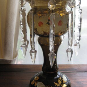 Pair of Victorian Mantel Lusters Antique Lustres With Crystal Prisms ...