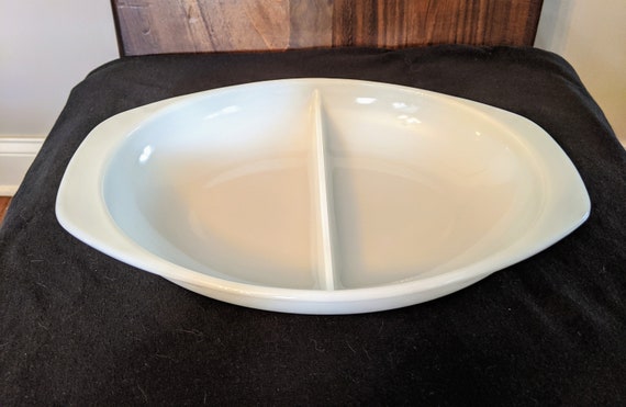 Opal White Pyrex Divided Casserole Dish 1063 | Etsy