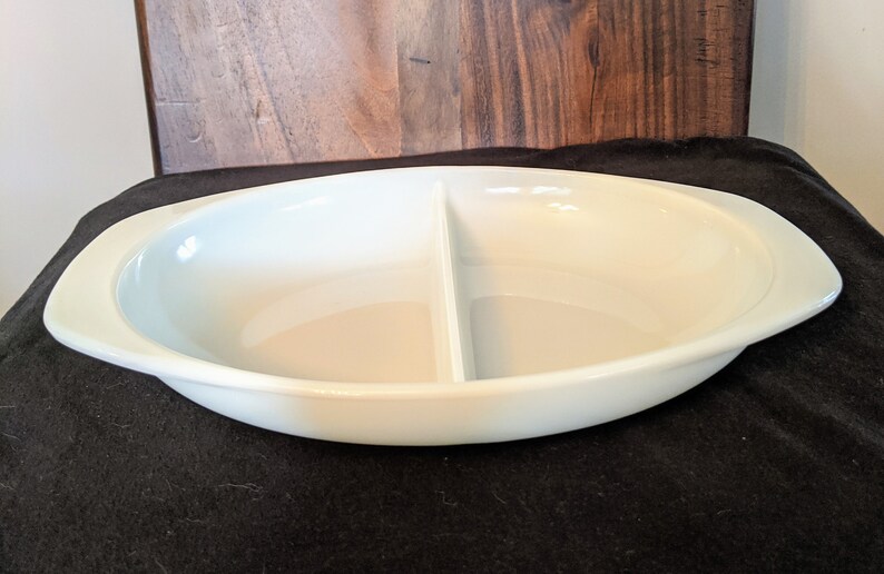 Opal White Pyrex Divided Casserole Dish 1063 | Etsy