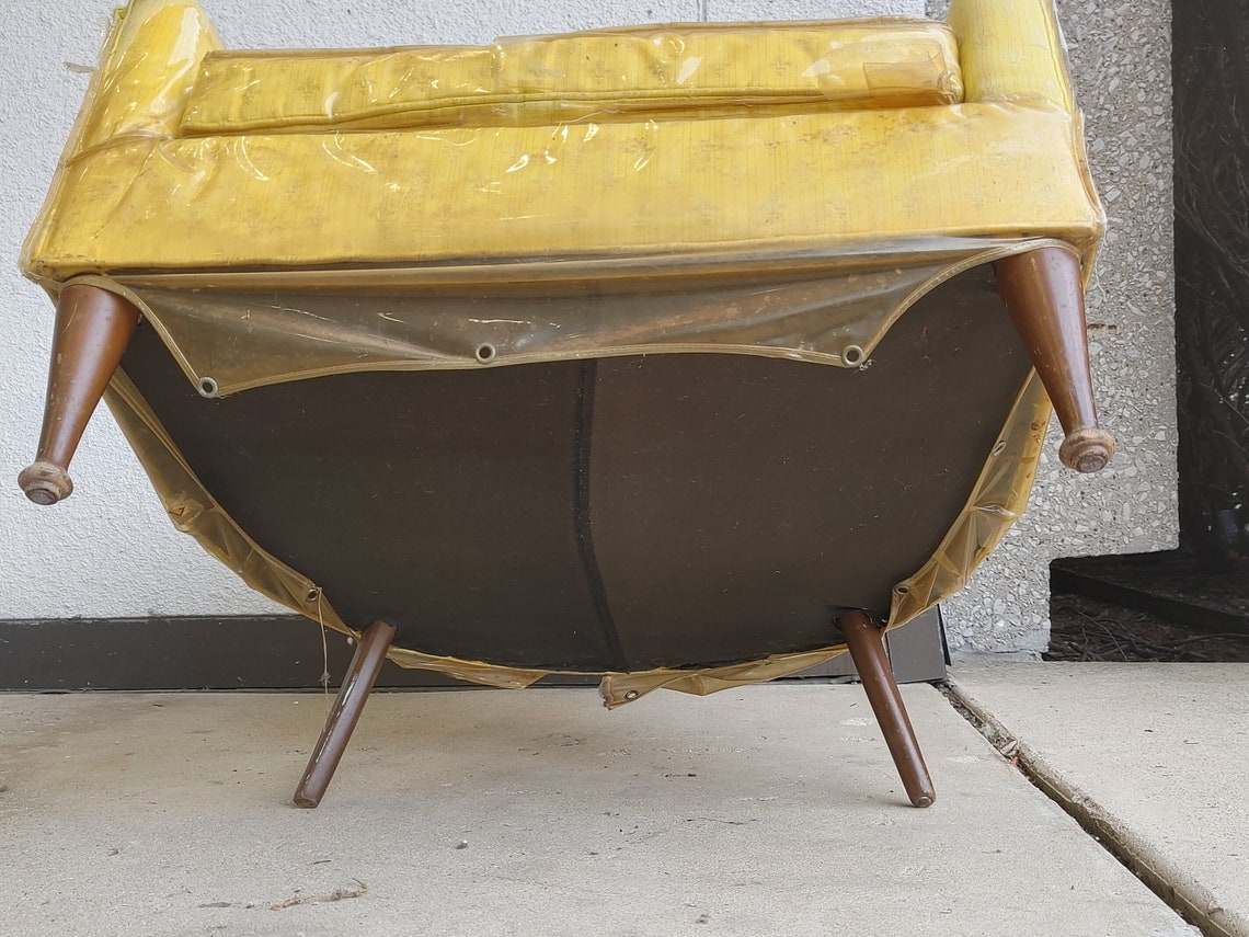 Mod Vintage Yellow Lounge Chair for Rescue Needs Restoration - Etsy