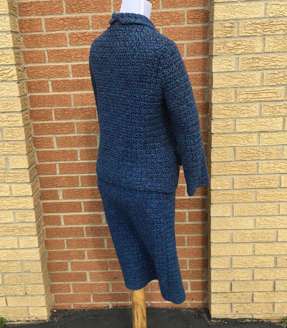 Blue Crochet Suit Christele Ann Murrell Beth Fritz Drake Hotel - Etsy