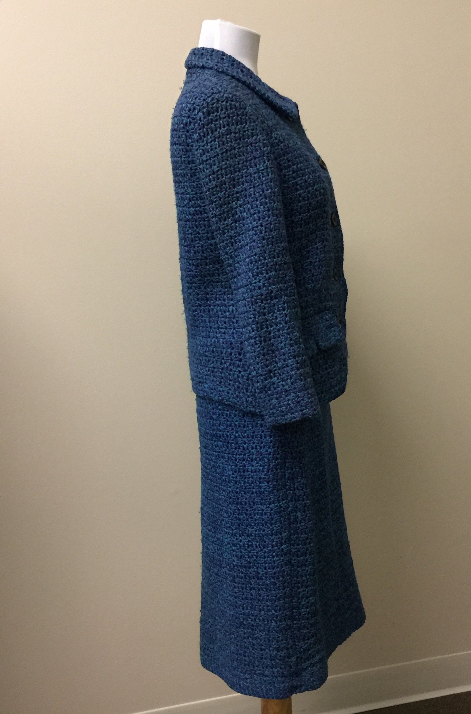 Blue Crochet Suit Christele Ann Murrell Beth Fritz Drake Hotel - Etsy