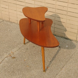 Vintage Two Tier Kidney Shaped End Table Amoeba/biomorphic Mid-century ...