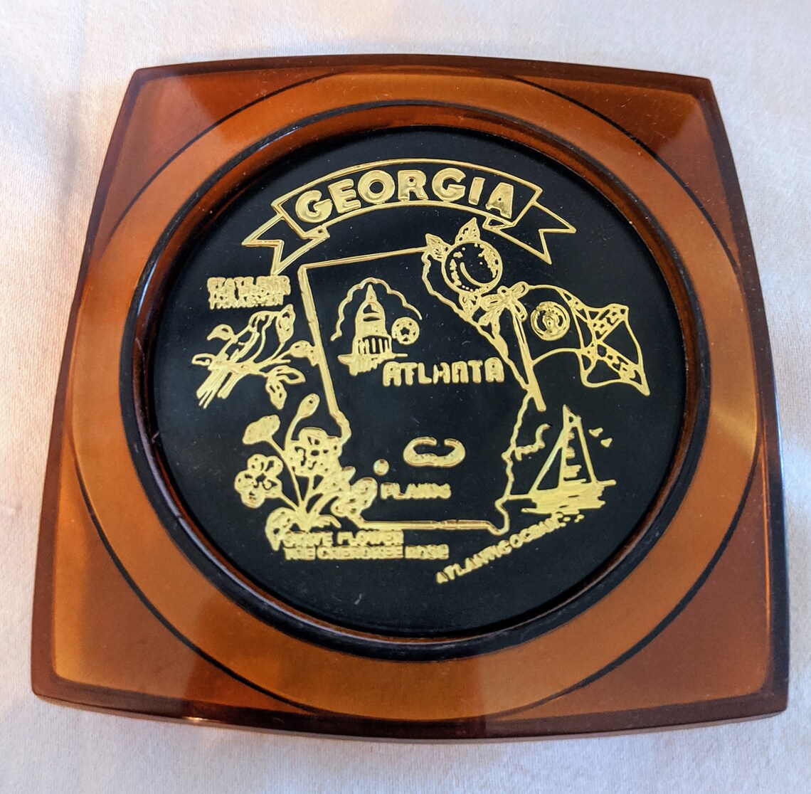 Souvenir Georgia Coaster Set With Caddy - Etsy