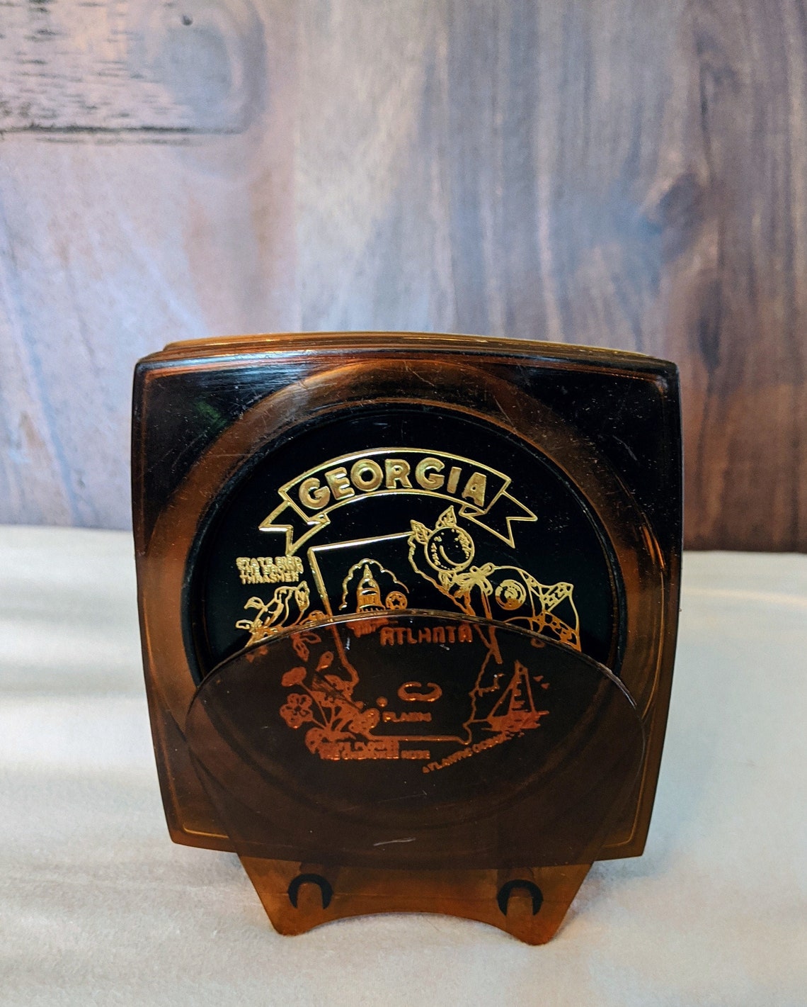 Souvenir Georgia Coaster Set With Caddy - Etsy