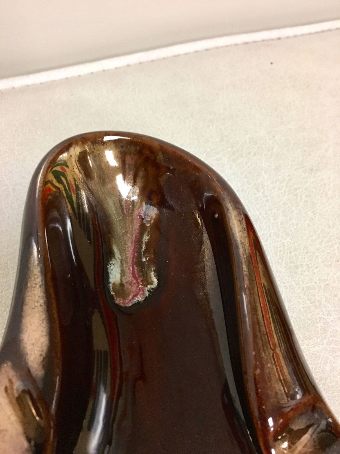 Mod Drip Glaze Redware Ashtray | Etsy