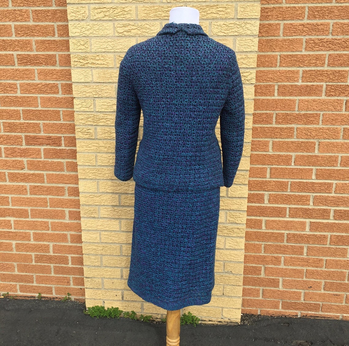 Blue Crochet Suit Christele Ann Murrell Beth Fritz Drake Hotel - Etsy