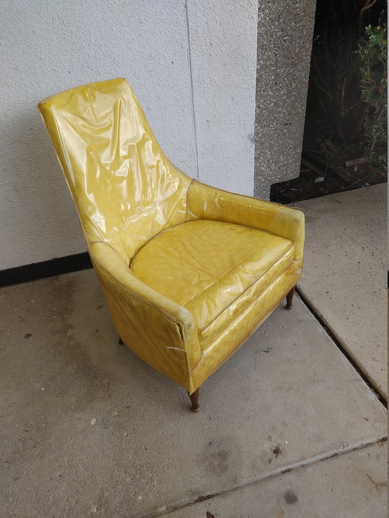 Mod Vintage Yellow Lounge Chair for Rescue Needs Restoration - Etsy