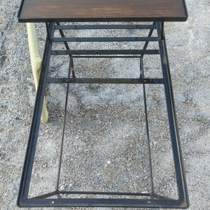 Vintage Wrought Iron Gossip Bench ~ Minimalist Chippy Black Metal ...