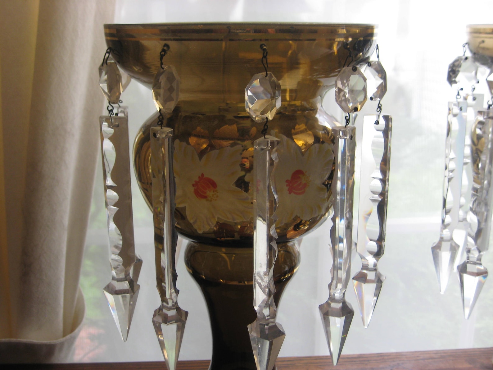 Pair of Victorian Mantel Lusters Antique Lustres With Crystal | Etsy