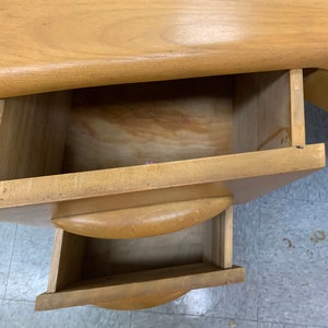 Heywood Wakefield Victory 4 Drawer Vanity With Mirror~ Wheat Finish ...
