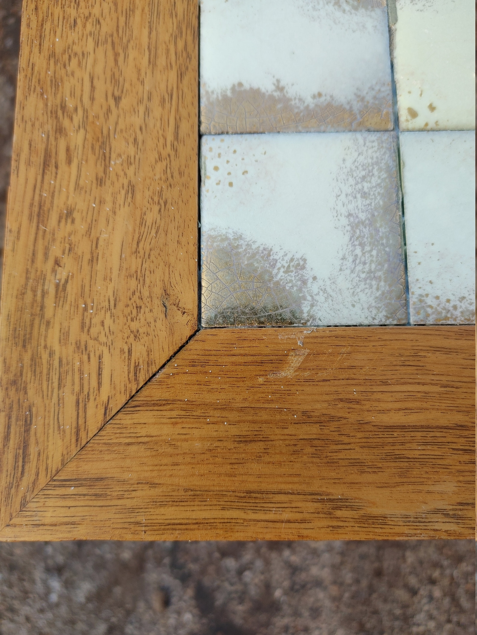 Vintage Square Ceramic Tile & Wood Coffee Table Large - Etsy