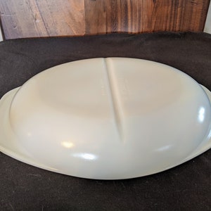 Opal White Pyrex Divided Casserole Dish # 1063 ~ Vintage Oval Baking ...