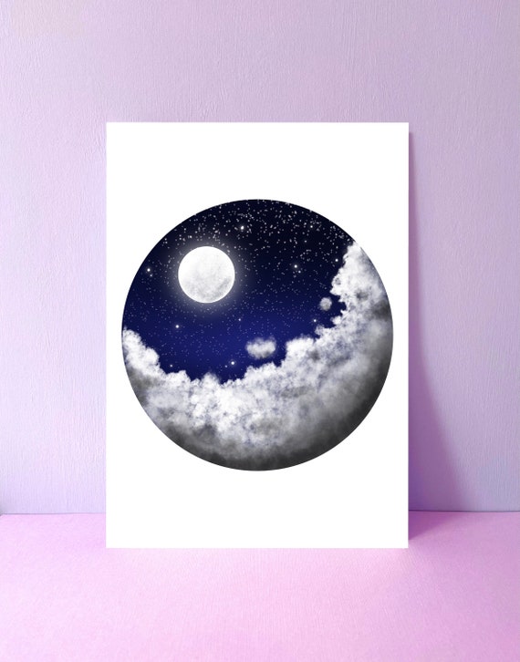 Starry Night Sky Print Celestial Wall Art Stars at Night - Etsy