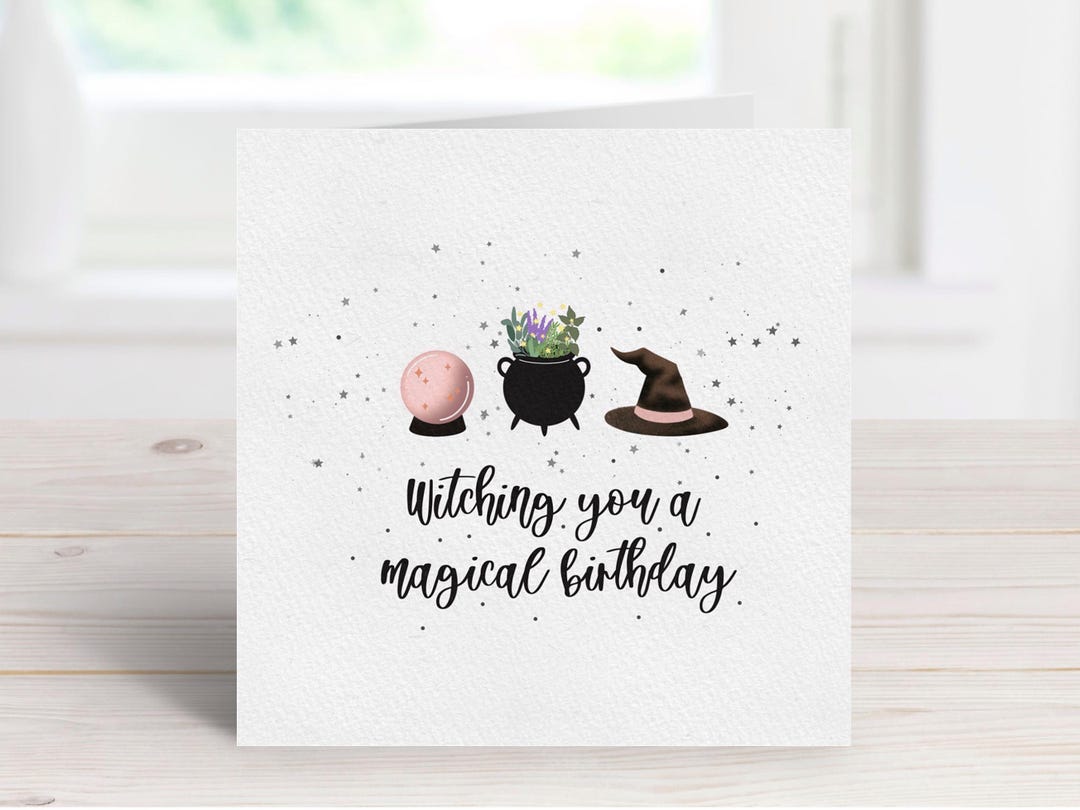 Witch Greeting Card, Witchy Birthday Card, Wiccan Card, Halloween Witch ...