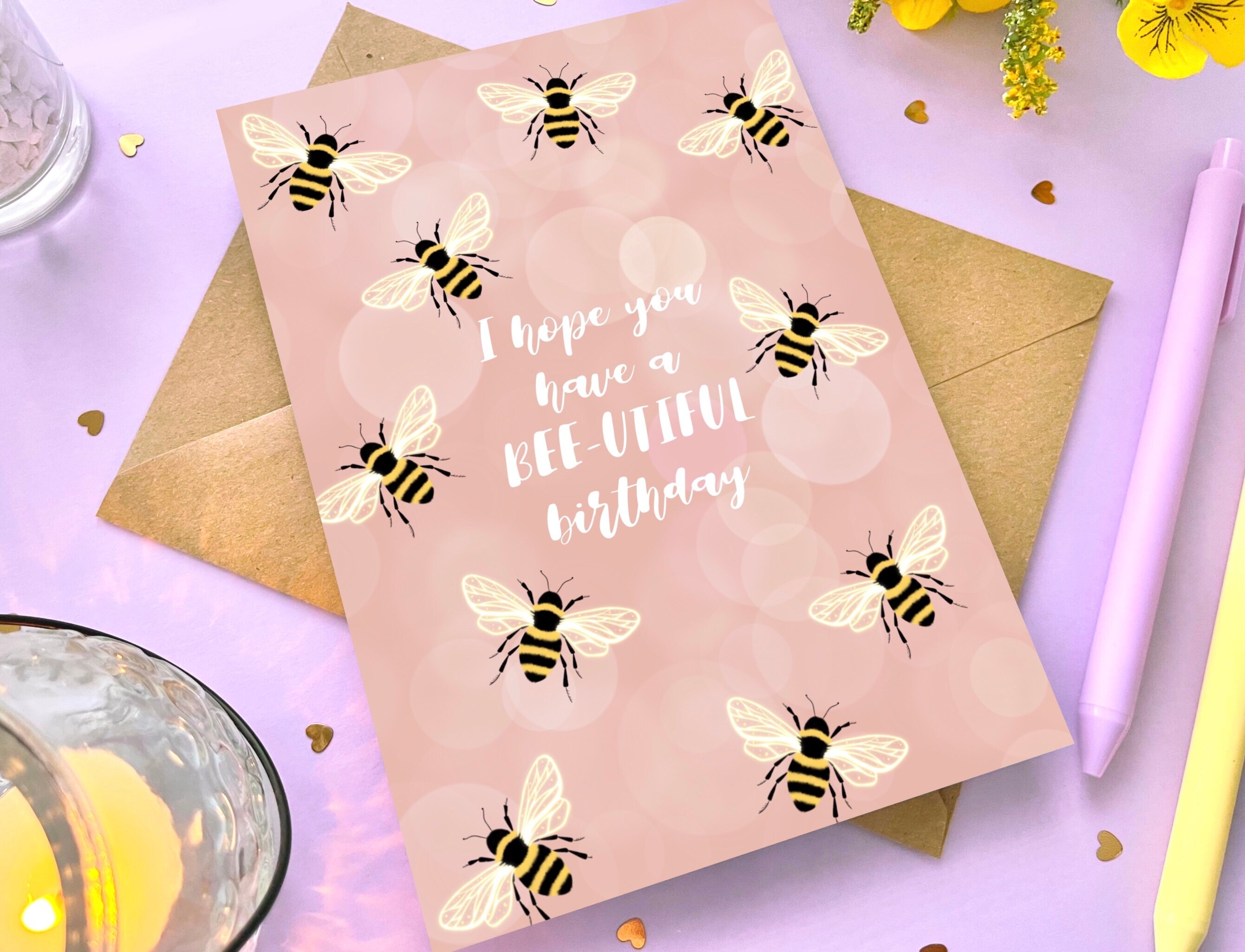 Bumblebee Birthday Card, Cute Bee Card, Bee Pun Greeting Card, Fun ...