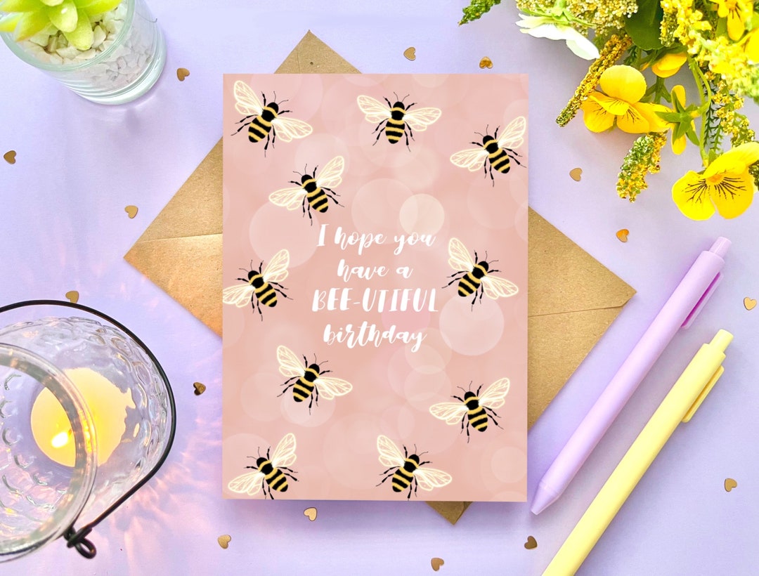 Bumblebee Birthday Card Cute Bee Card Bee Pun Greeting Card - Etsy