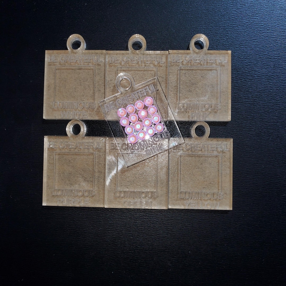 Rhinestone Luminous Swatch Charms-set of 6 - Etsy