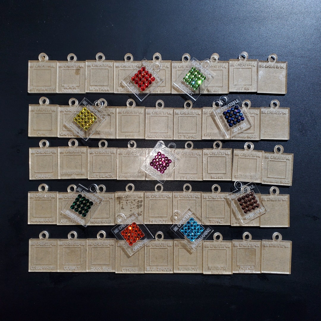 Rhinestone Color Swatch Charms-set of 45 - Etsy