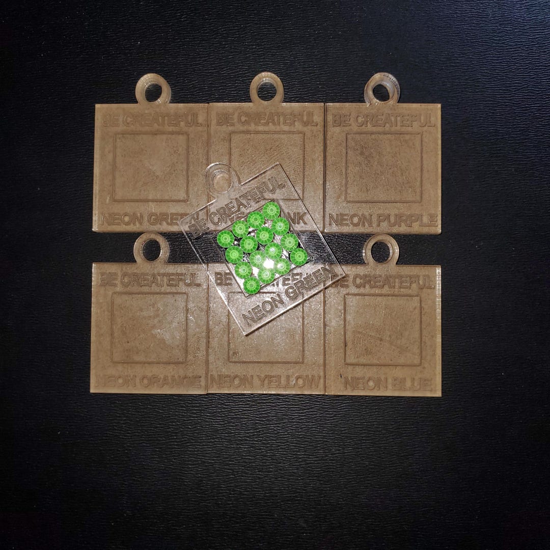 Rhinestone Neon Swatch Charms-set of 6 - Etsy