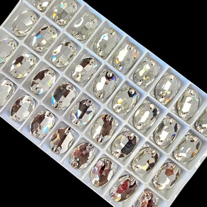 Crystal OVAL SHAPED Sew on Rhinestones - Etsy