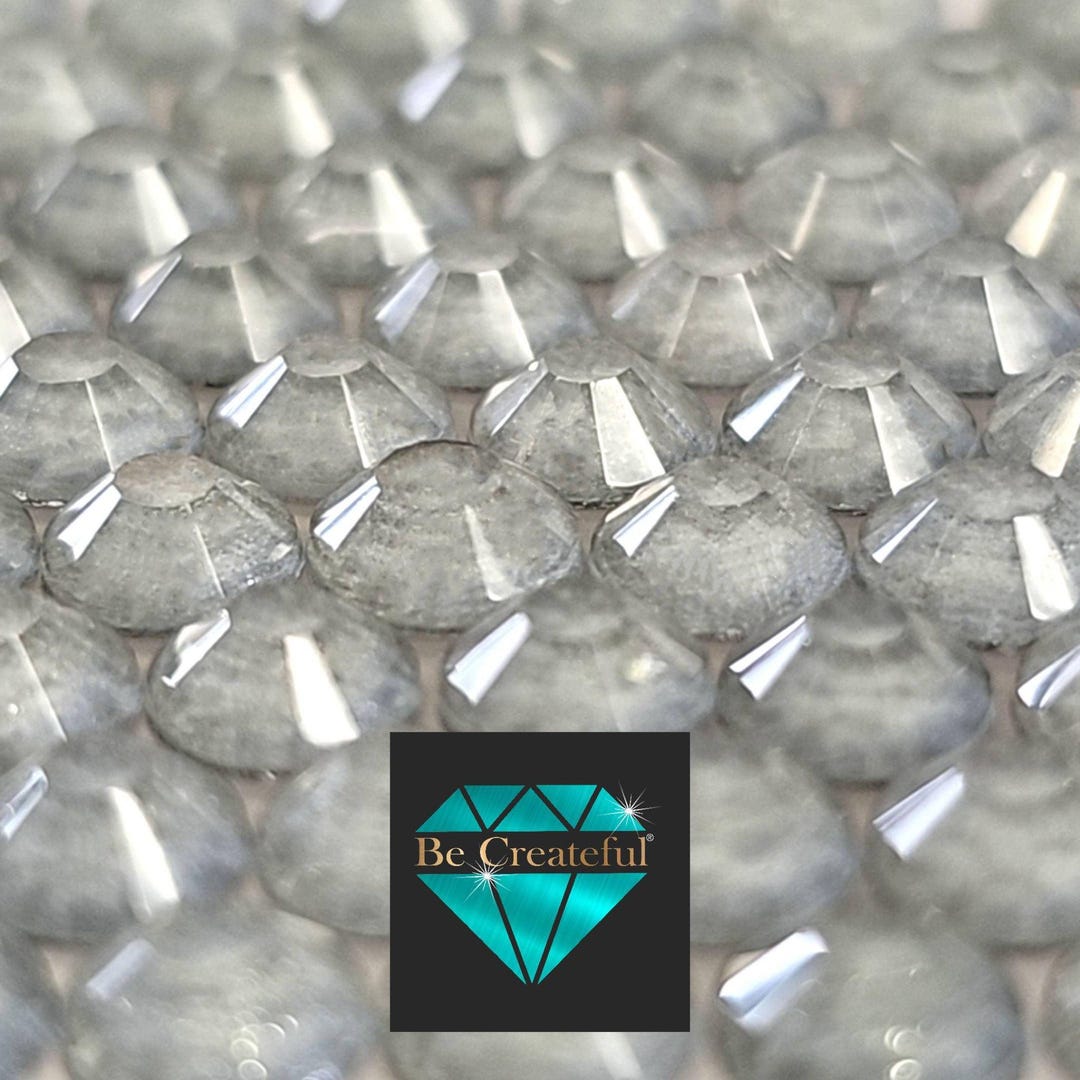 FLATBACK Frosted Black Diamond Glass Rhinestones - Etsy