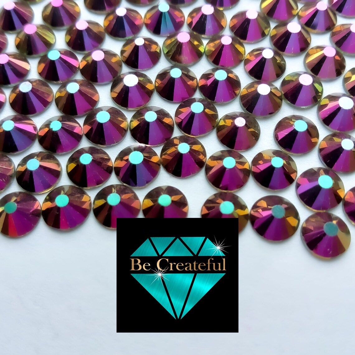 Flatback Foil Rainbow GOLD Glass Rhinestones - Etsy