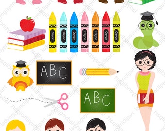 Back to School Kids Digital Clip Art Set for personal and - Etsy