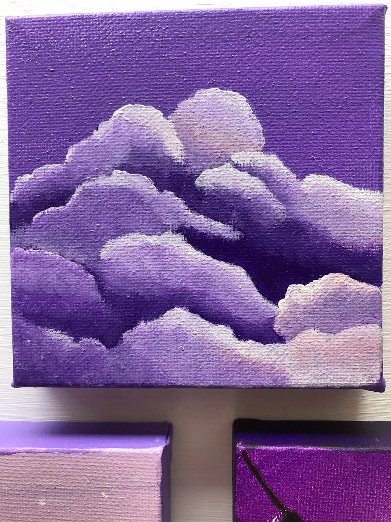 Petit tableau aesthetic violets - Etsy France