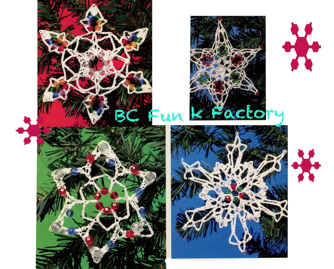 Christmas Crochet Pattern Snowflakes Thread Crochet - Xmas Ornament PDF ...