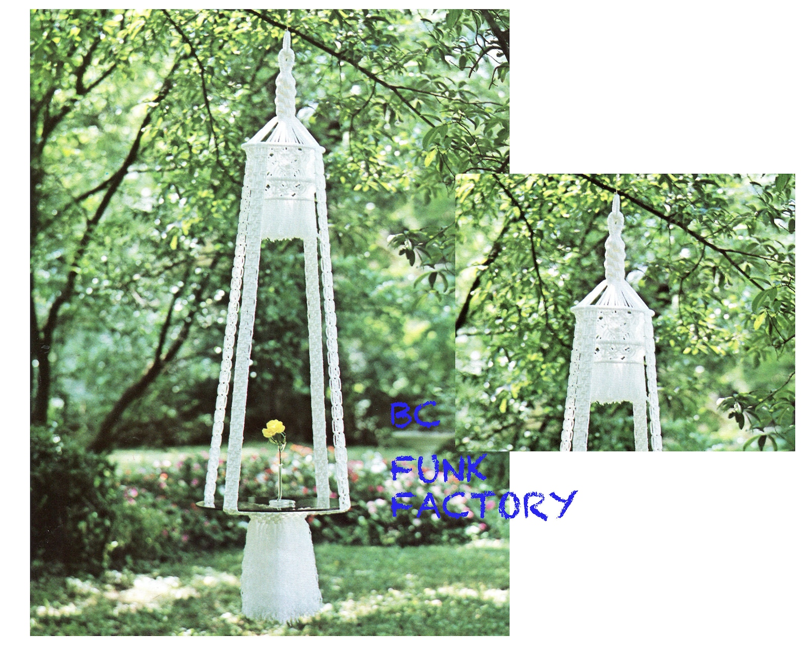Hanging Table Macrame Pattern Vintage 1970's Macrame Home Decor ...