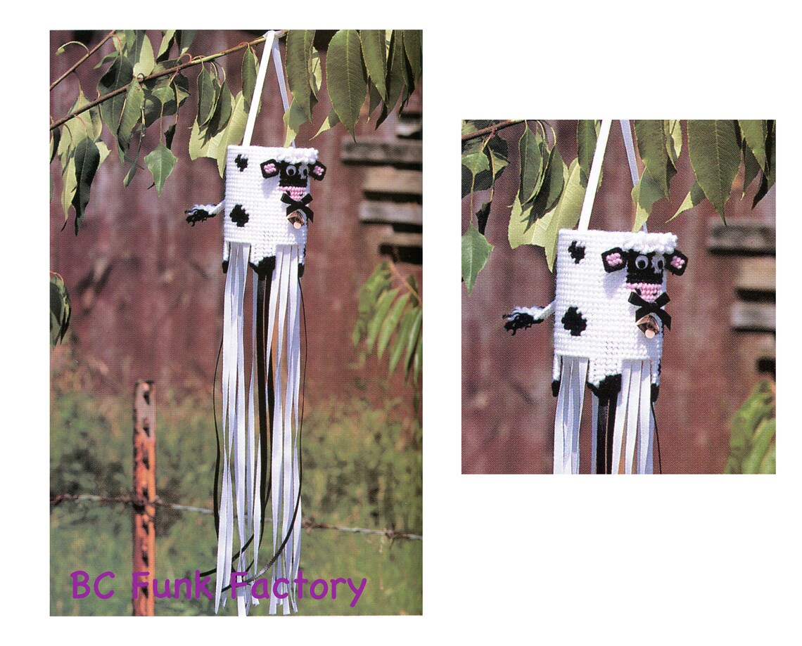 Plastic Canvas Pattern Wind Sock Pattern Hanging Cow Windsock - Etsy ...