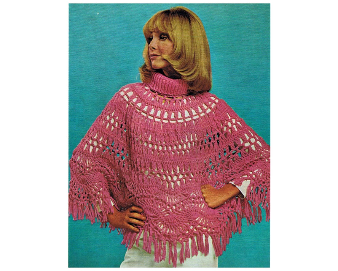 PDF Crochet Pattern Hairpin Lace Poncho Pattern Ladies Ponch - Etsy
