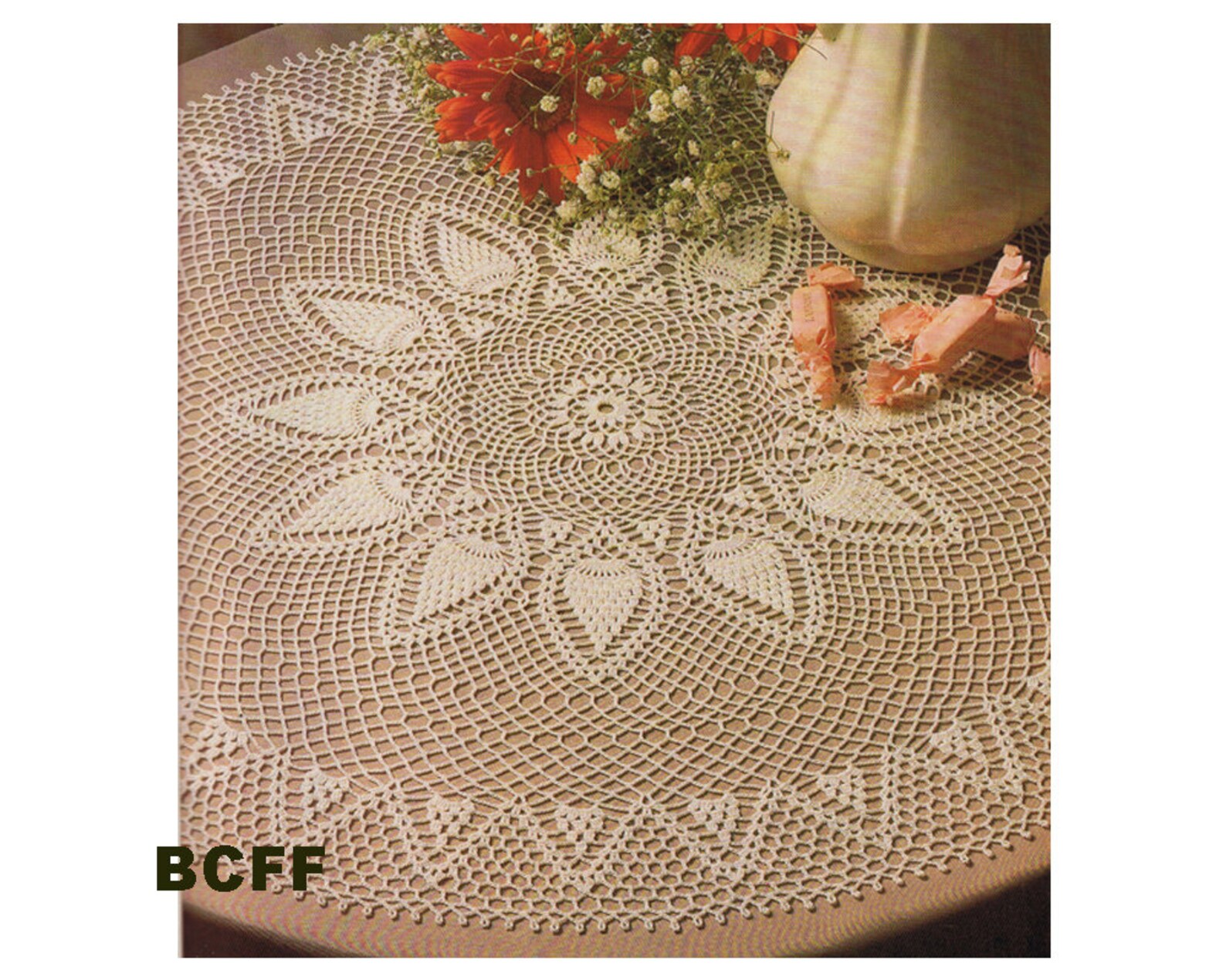 Doily Crochet Pattern Centerpiece Large Round Pineapple - Etsy