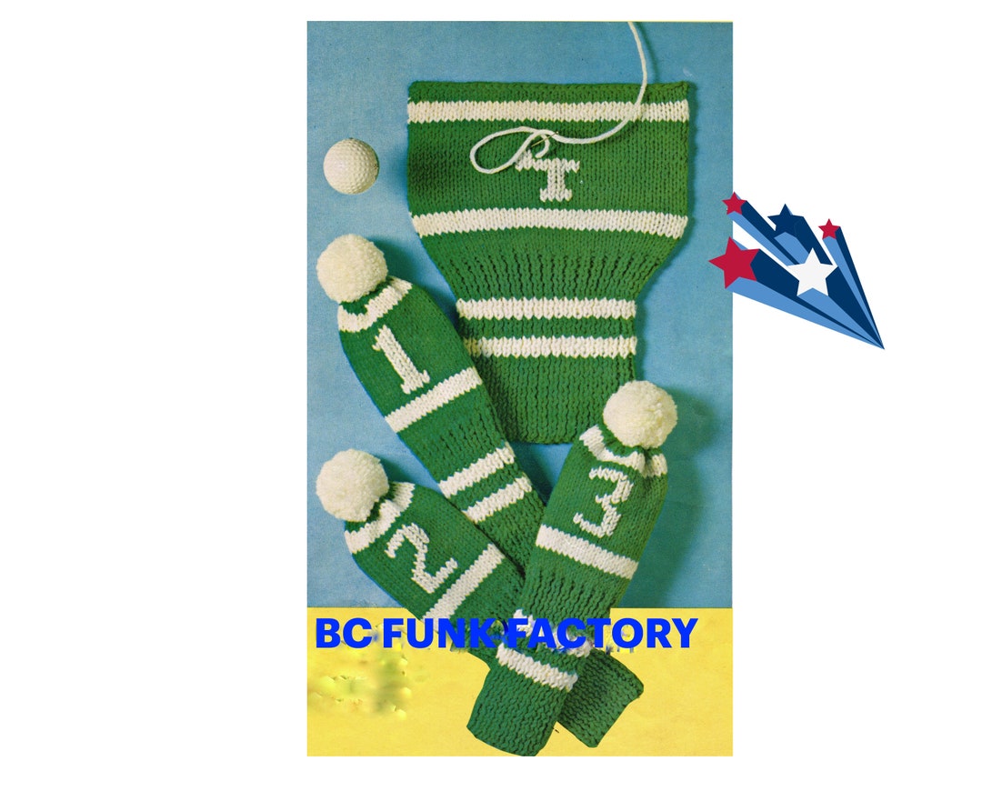 Knitting Pattern Golf Club Covers Vintage 1960's PDF Knitting Pattern ...