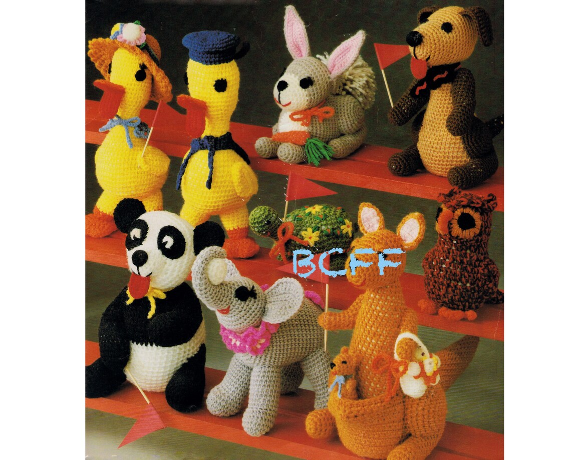 Soft Toys Crochet Pattern PDF Small Elephant Panda and - Etsy