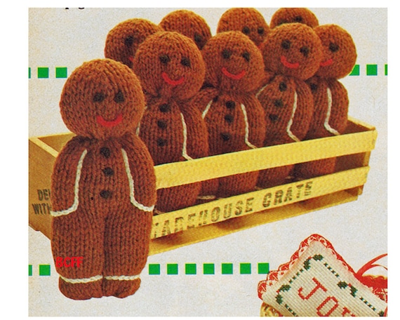 Gingerbread Men Knitting Pattern Christmas Decor for Tree or - Etsy ...