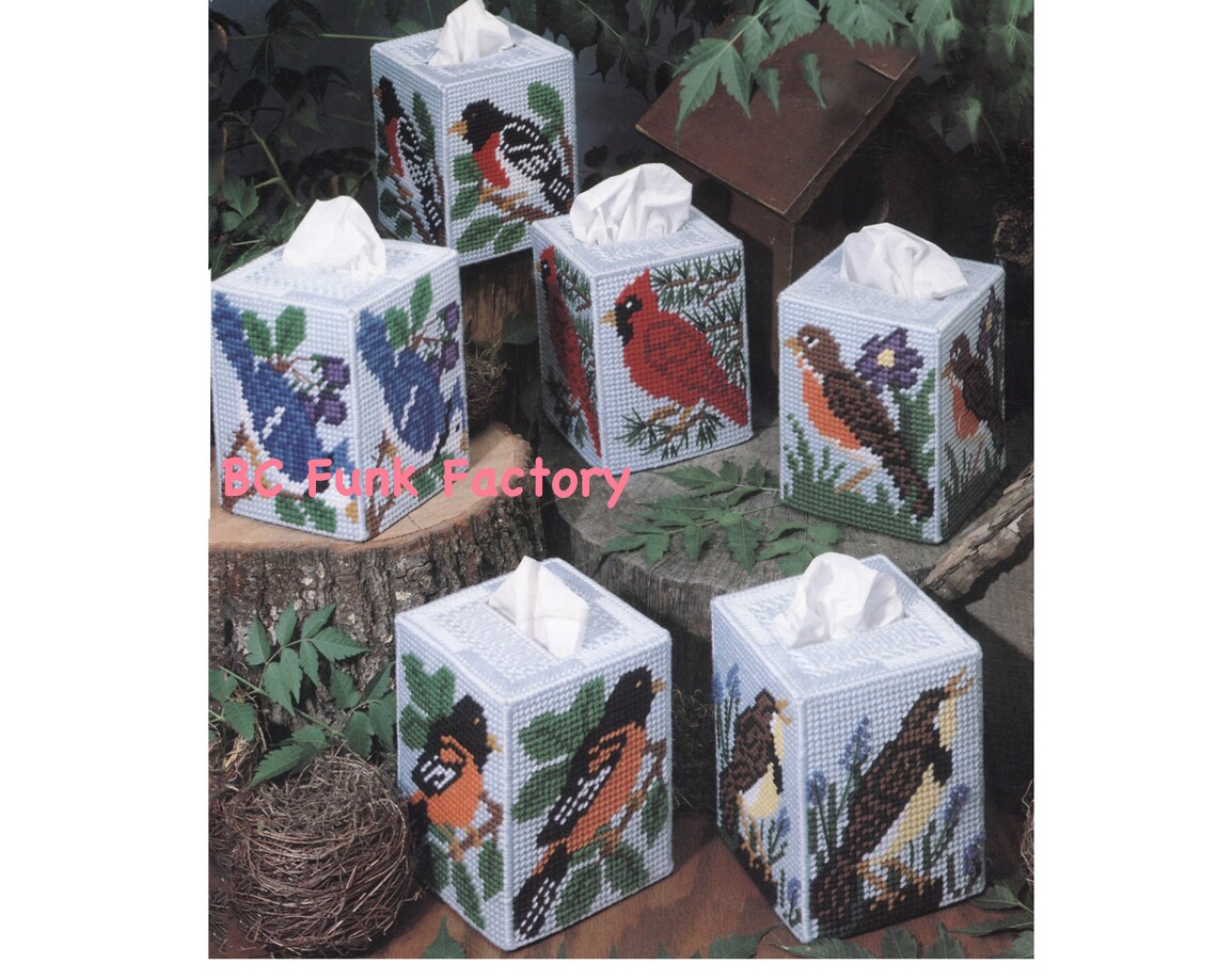 Plastic Canvas Bird Tissue Box Covers Vintage Bird Pattern - Etsy