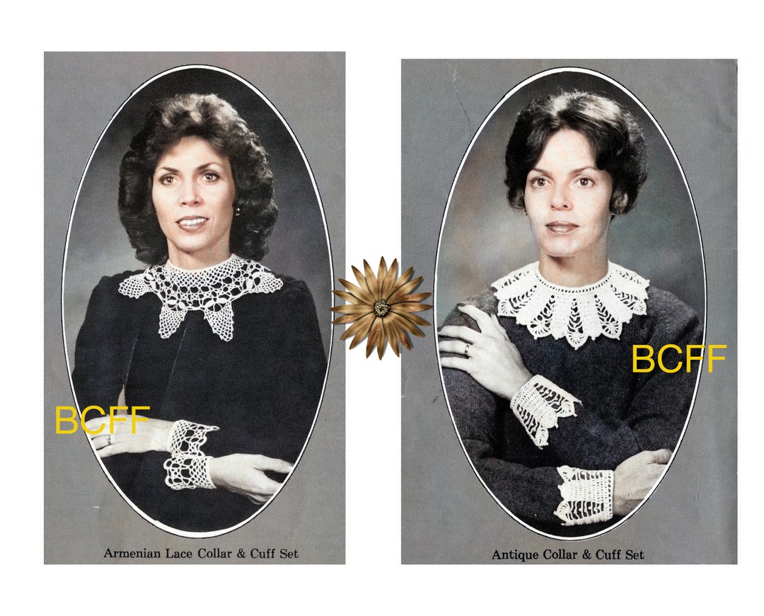 Crochet Pattern Womens Collars Vintage 70's Thread Crochet Collars ...