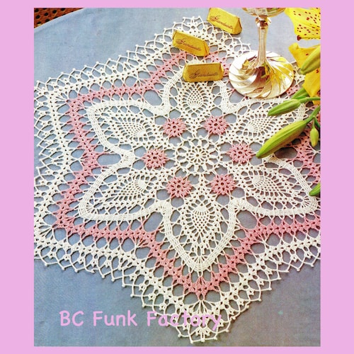 Doily Crochet Pattern Vintage Rose Doily Thread Crochet - Etsy