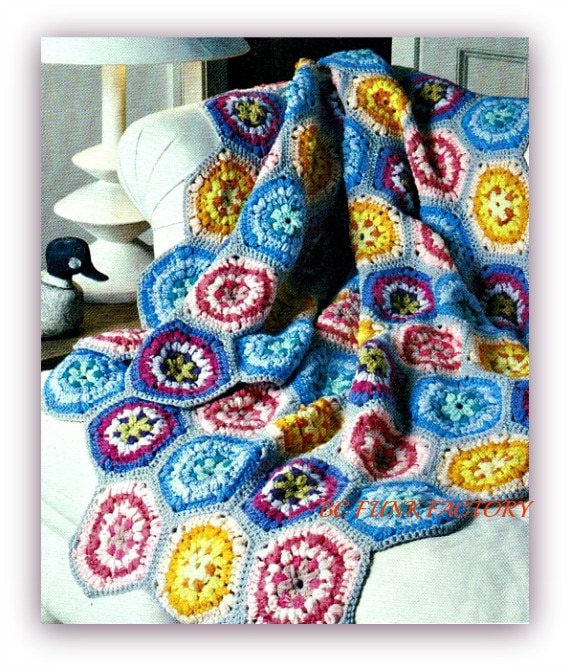 Afghan Crochet Pattern Puff Stitch Granny Square Afghan | Etsy