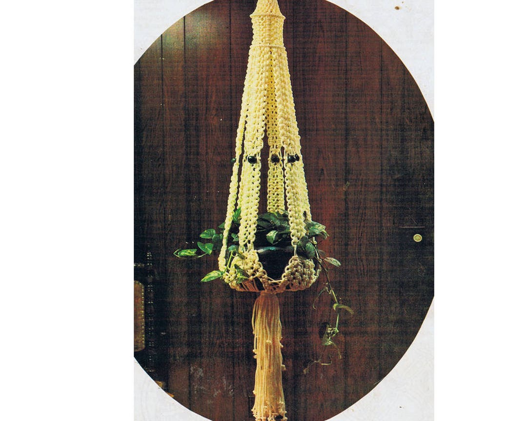 Macrame Plant Hanger Pattern Vintage Macrame Plant Holder Pattern PDF ...