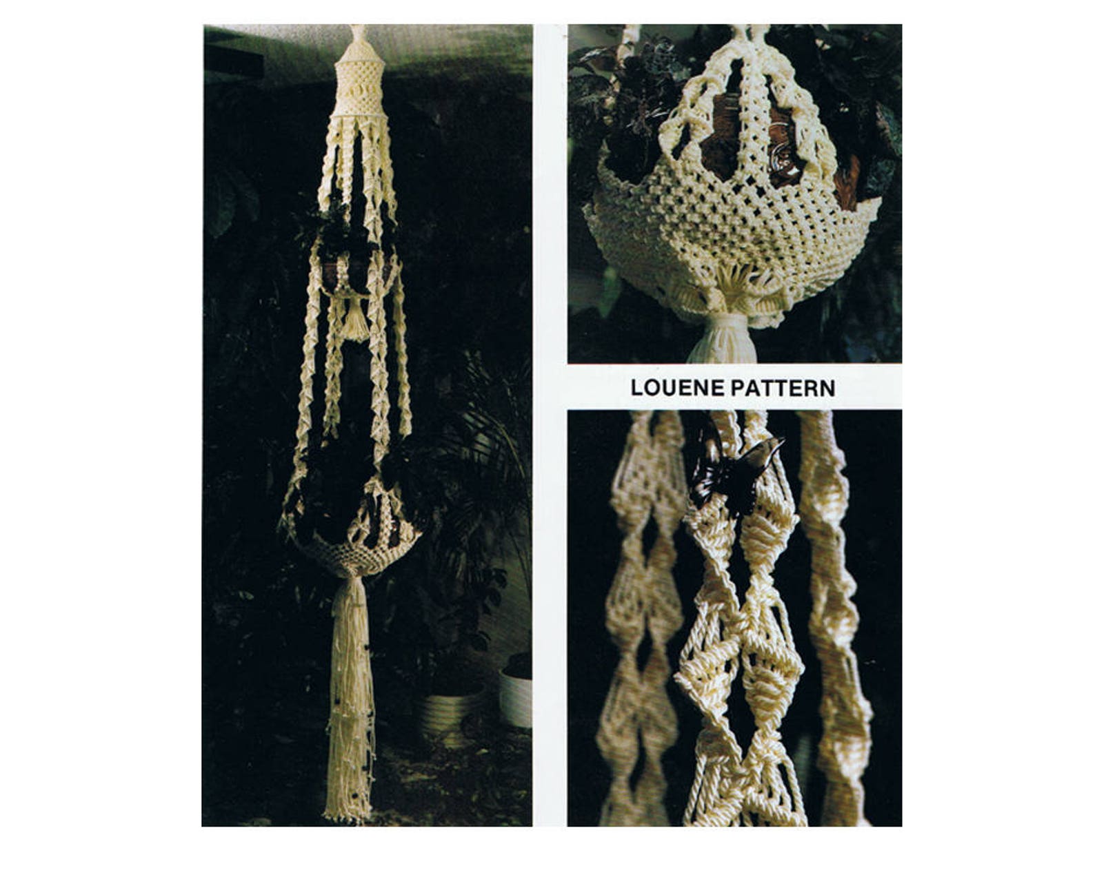 Macrame Plant Hanger Pattern Vintage Double Plant Holder PDF - Etsy