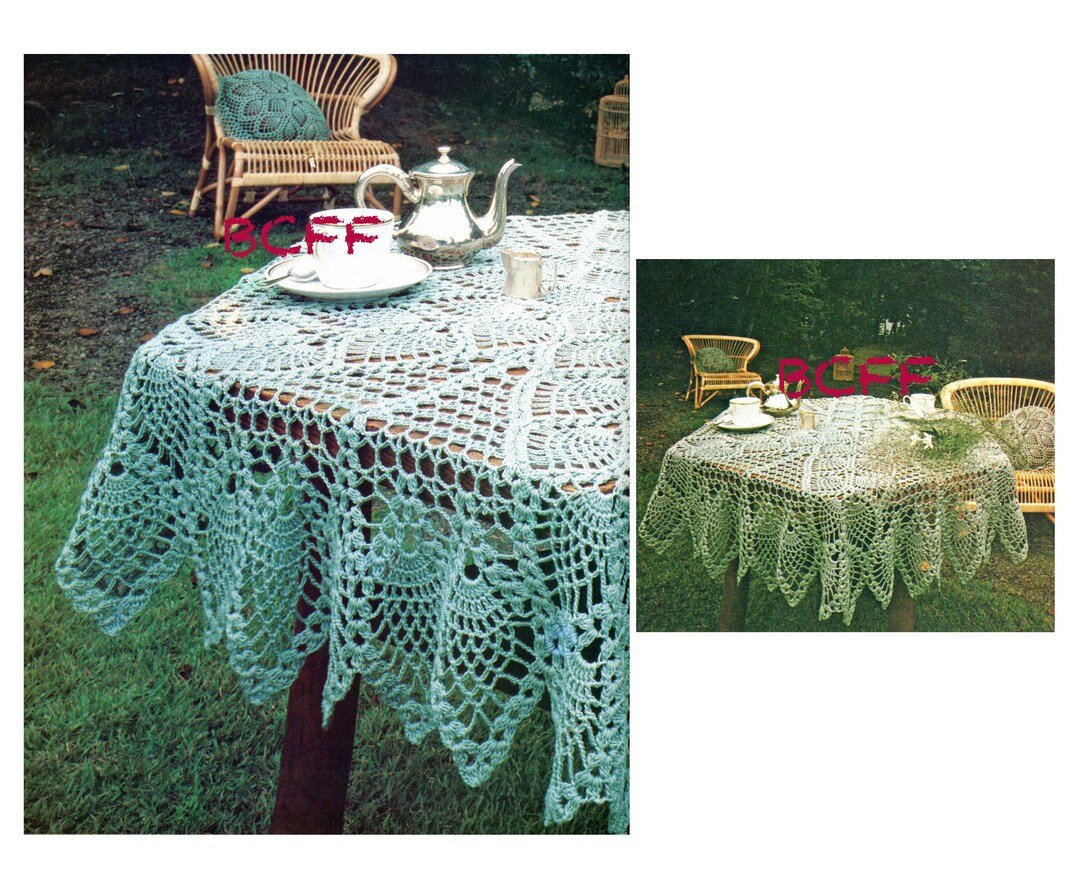 Tablecloth Crochet Pattern - Vintage Thread Crochet Pineapples Round ...