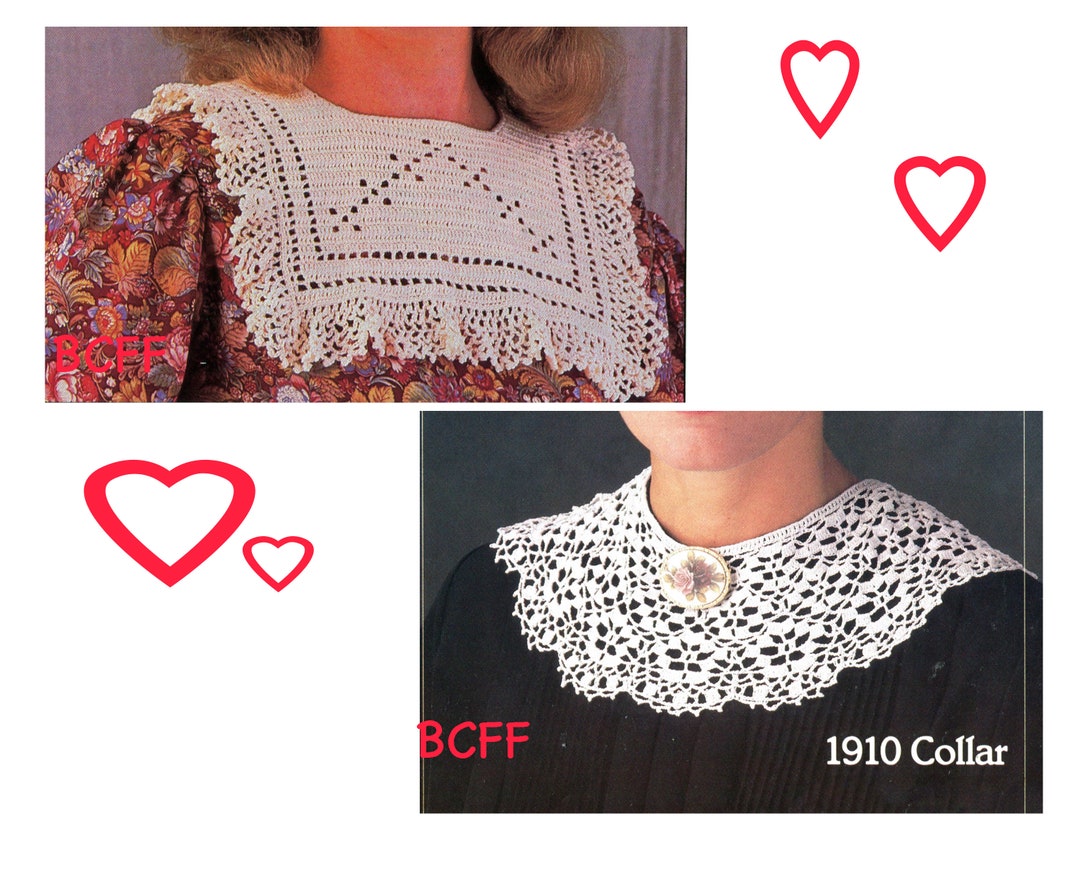 Lace Collar Crochet Pattern - Vintage Thread Crochet Pattern - Womens ...