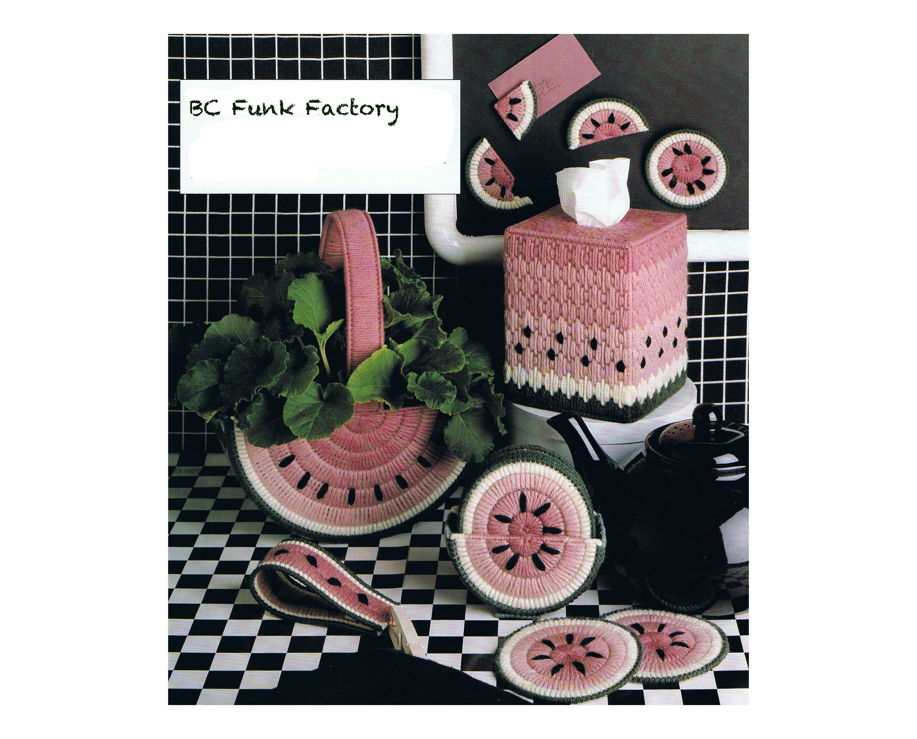 Plastic Canvas Pattern Watermelon Kitchen Accessories Pattern | Etsy