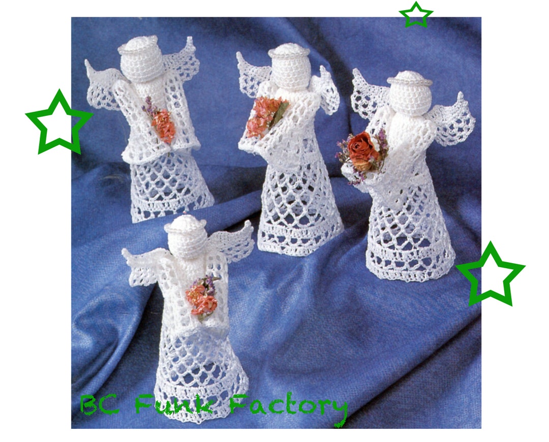 Crochet Pattern Christmas Angels Thread Crochet Pattern Holiday Angel ...