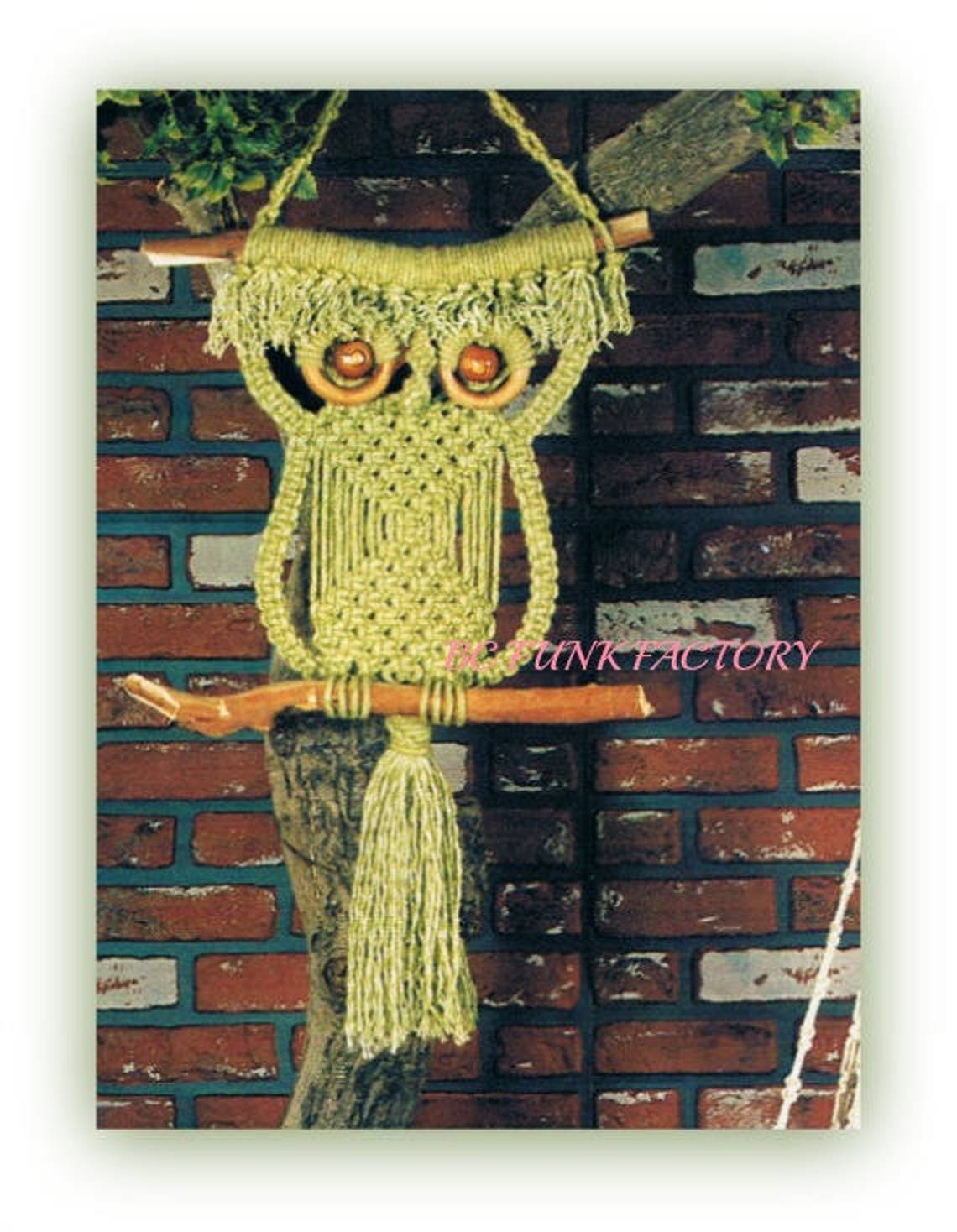 Macrame Owl Pattern Vintage Macrame Wall Hanger Pattern | Etsy